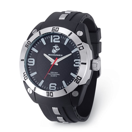 Wrist Armor US Marine Corps C36 Watch Black Dial Black Rubber Strap XWA6011