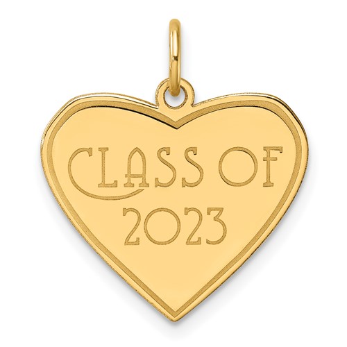 14k Yellow Gold Class Of 2023 Heart Charm YC1528 | Joy Jewelers