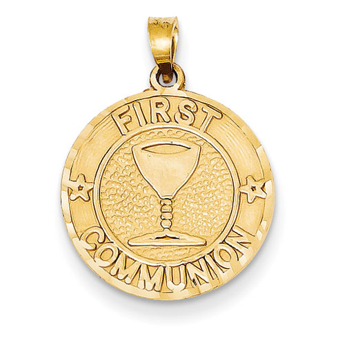 14k Yellow Gold 5/8in First Communion Charm YC240 | Joy Jewelers