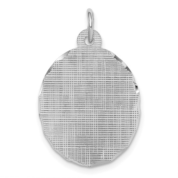 Sterling Silver 3/4in Engravable Oval Patterned Charm QM475/18