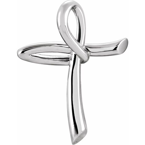 1in Sterling Silver Looped Cross Pendant JJR41599 | Joy Jewelers