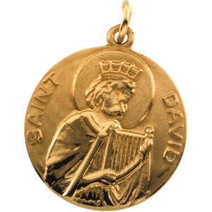 14kt Yellow Gold 18mm St. David Medal JJR41762_14K | Joy Jewelers