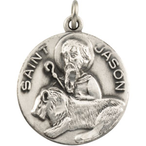 Sterling Silver St. Jason Medal 18mm & Chain JJR41788_SS