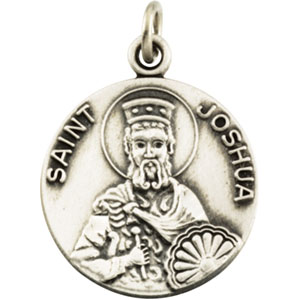 Sterling Silver St. Joshua Medal 18mm & Chain JJR41795_SS