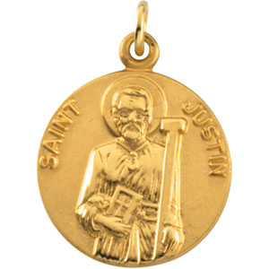 14k St. Justin Medal 18mm JJR41799_14K | Joy Jewelers
