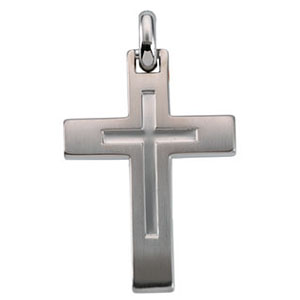 Stainless Steel Cross 44.5x32mm JJR42031 | Joy Jewelers
