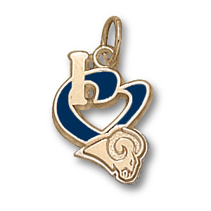 St Louis Rams 1/2in 10k Enamel Pendant RAM026E-10K | Joy Jewelers