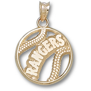 14kt Yellow Gold Texas Rangers 5/8in Baseball Pendant RAN003