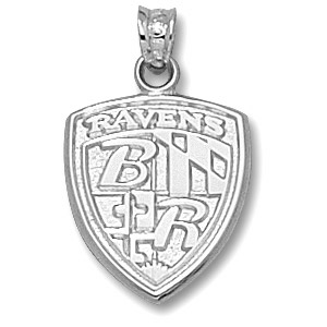 Baltimore Ravens 5/8in Sterling Silver Shield Logo Pendant RAV013-SS