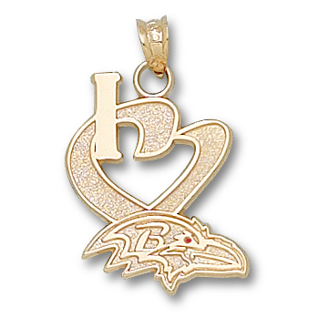 Baltimore Ravens 3/4in Pendant 14kt Yellow Gold RAV020 | Joy Jewelers