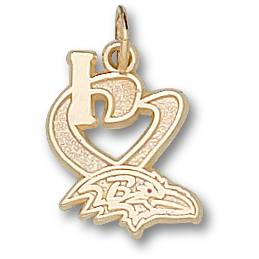 Baltimore Ravens 14kt Yellow Gold 1/2in Pendant RAV022 | Joy Jewelers