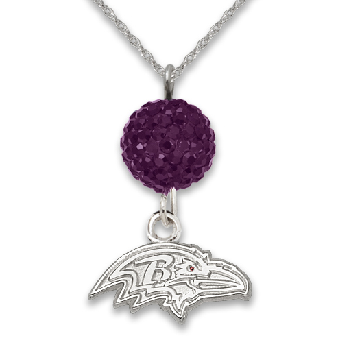 Baltimore Ravens Crystal Ovation Necklace RAV069N-SS | Joy Jewelers