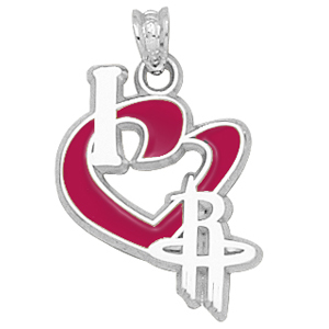 Houston Rockets Heart 3/4in Pendant Sterling Silver RCK007E-SS