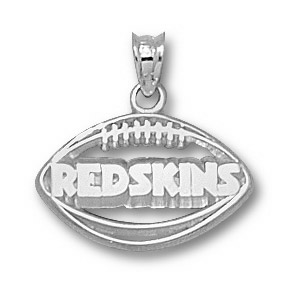 Washington Redskins Sterling Silver 1/2in Football Pendant RED003-SS