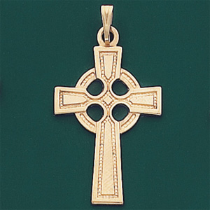 Celtic Cross 32x19mm - 14k Yellow Gold REL-725 | Joy Jewelers