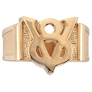 Ford 10k Yellow Gold Retro V8 Men's' Ring RGF507 | Joy Jewelers