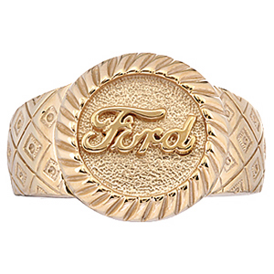 Ford 10k Yellow Gold Logo Men's' Ring RGF515 | Joy Jewelers
