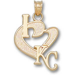 Kansas City Royals 3/4in 10k I Love KC Pendant ROY009-10K