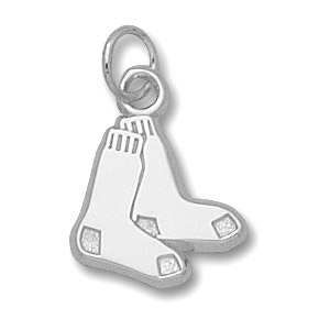 Sterling Silver 1/2in Pair of Sox Boston Red Sox Charm RSO013-SS
