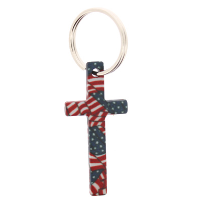 Freedom Cross American Flag Key Ring SC003018 | Joy Jewelers