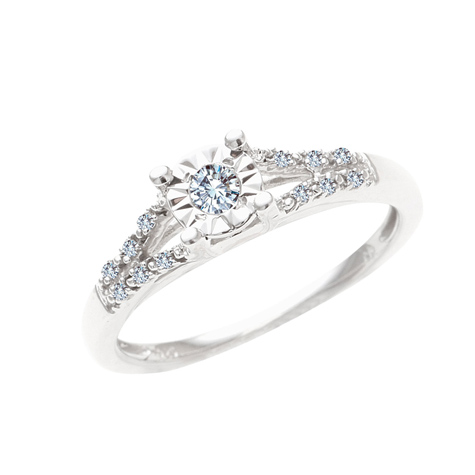 Sterling Silver 1/12 ct tw Diamond Promise Ring 4116EL | Joy Jewelers