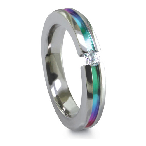 1/10 CT Diamond 4mm Titanium Ring R100A-D | Joy Jewelers