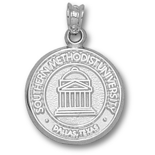 Sterling Silver 5/8in Southern Methodist University Seal Pendant SMU004-SS