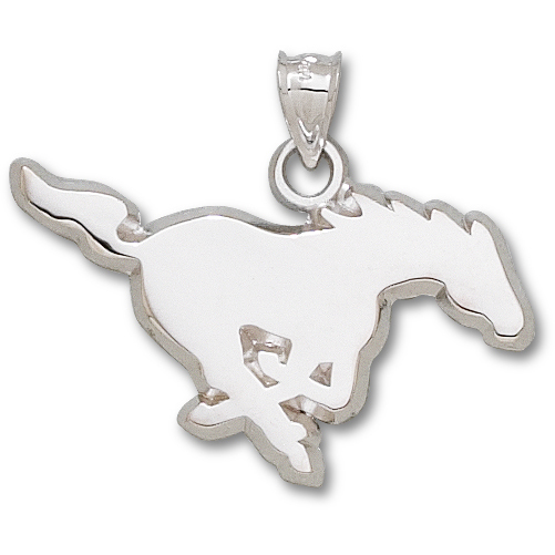 Sterling Silver 7/8in SMU Mustang Pendant SMU008-SS | Joy Jewelers