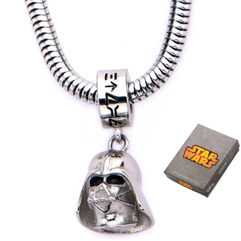 Stainless Steel Star Wars Darth Vader Charm on 16in Chain SWDV3DCH-NK1