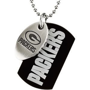 Stainless Steel Green Bay Packers Dog Tag Duo 27in Necklace JJ24464