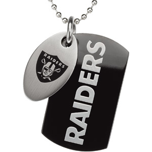 Stainless Steel Oakland Raiders Dog Tag Duo 27in Necklace JJ24470