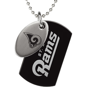 St. Louis Rams Steel Dog Tag Necklace JJ24486 | Joy Jewelers