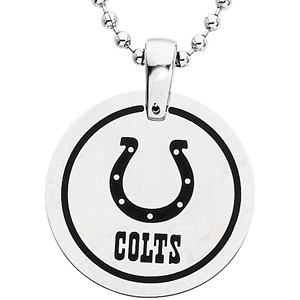 Stainles Steel Indianapolis Colts Disc 27in Necklace JJ24536
