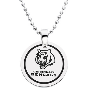 Stainless Steel Cincinnati Bengals Disc 27in Necklace JJ24550