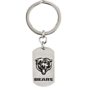 Stainless Steel Chicago Bears Dog Tag Key Chain JJ24569 | Joy Jewelers