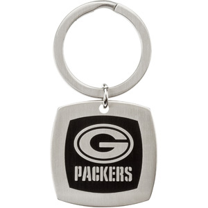 Stainless Steel Green Bay Packers Square Key Chain JJ24598