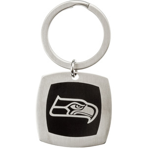 Stainless Steel Seattle Seahawks Square Key Chain JJ24607