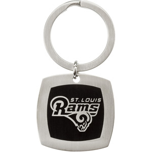 Stainless Steel St. Louis Rams Square Key Chain JJ24620 | Joy Jewelers