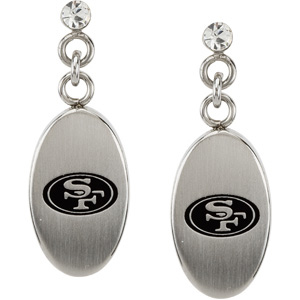 Stainless Steel San Francisco 49ers Dangle Earrings JJ24717
