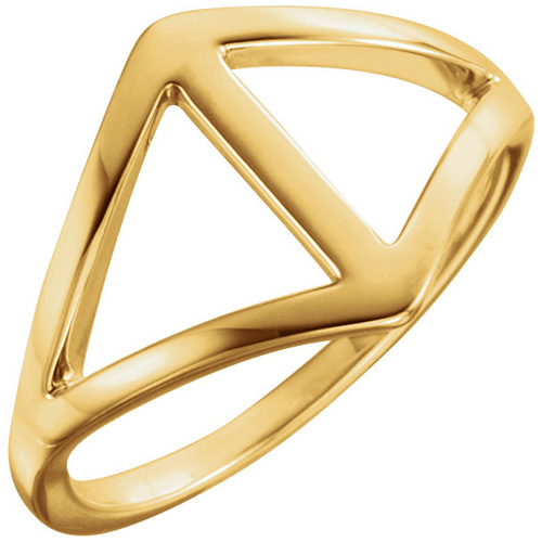 14kt Yellow Gold Open Triangles Freeform Ring JJ51545Y | Joy Jewelers