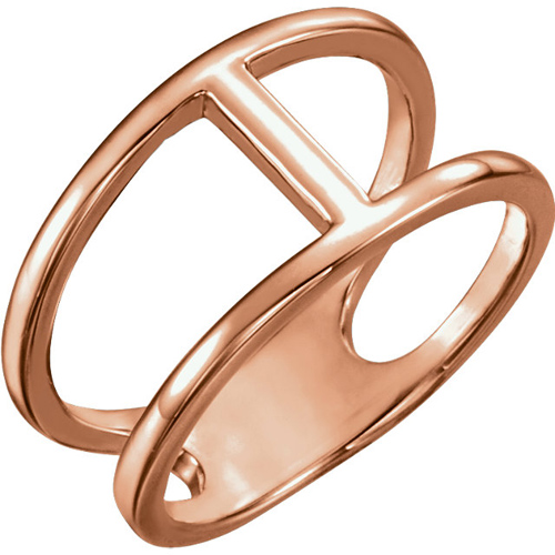 14kt Rose Gold Split Shank Bar Ring JJ51643R | Joy Jewelers