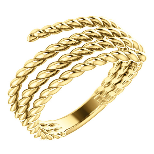 14kt Yellow Gold Spiral Wrapped Rope Ring JJ51693Y | Joy Jewelers
