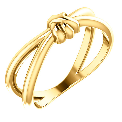 14k Yellow Gold Knot Ring with Split Shank JJ52083Y | Joy Jewelers