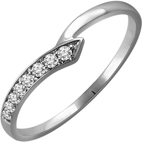 14kt White Gold 1/10 ct Diamond Slender Wedge Ring JJ652129W