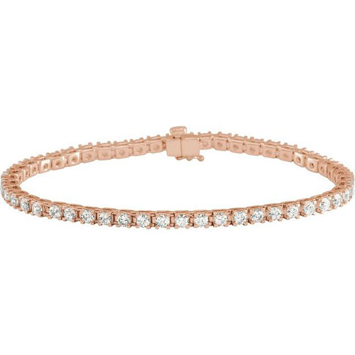 14k Rose Gold 3 ct tw Lab Grown Diamond Tennis Bracelet G-H Color SI1 Clarity JJ653702LGR3CT