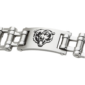 Stainless Steel 8in Chicago Bears Mascot Bracelet JJBRC521