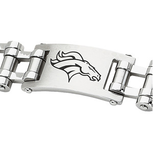 Stainless Steel 8in Denver Broncos Mascot Bracelet JJBRC526