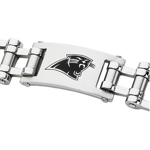 Stainless Steel 8in Carolina Panthers Mascot Bracelet JJBRC539