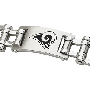 Stainless Steel 8in St. Louis Rams Mascot Bracelet JJBRC540