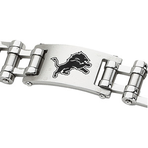 Stainless Steel 8in Detroit Lions Mascot Bracelet JJBRC545